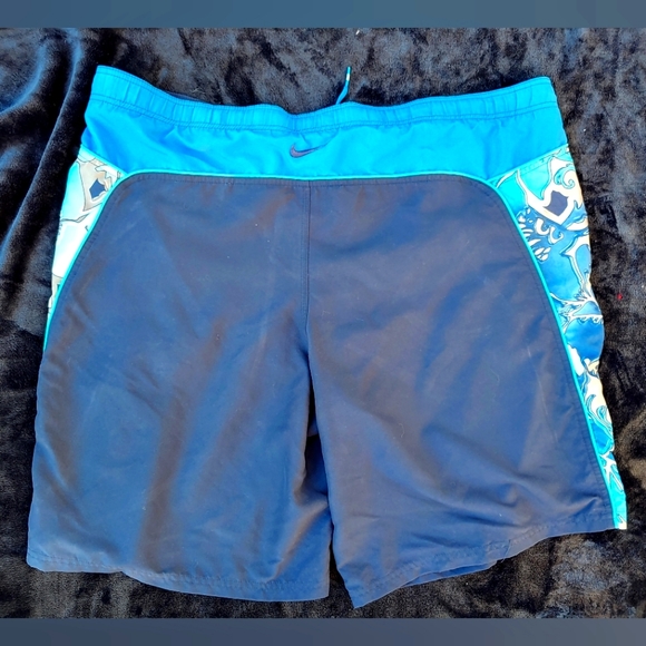 Nike | Swim | Mens Nike Board Shorts Deep Blue Hawaiian Print Piped ...